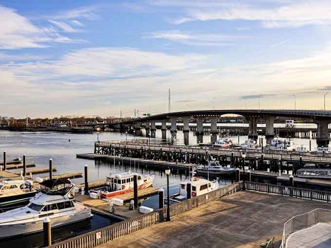 Marina views that make you grateful you live in Massachusetts, where this kind of scenery comes standard with brunch.