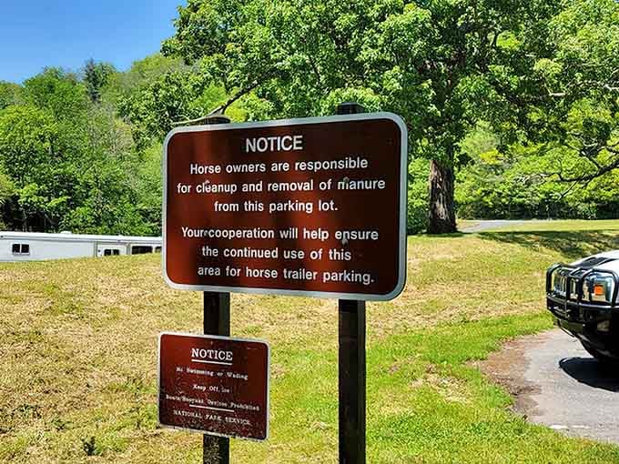 Horse owners get their own parking lot here, which feels very "country estate" in the best way.