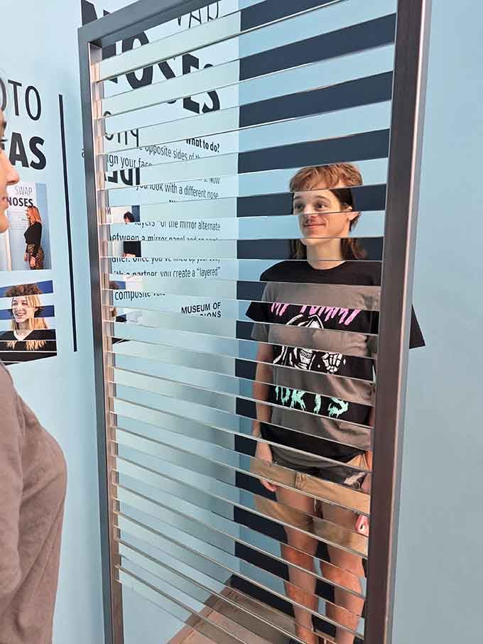 Your reflection just went through a taffy puller, and somehow you're still recognizable through the distortion.