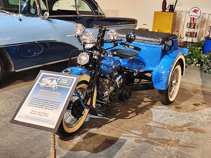 That blue three-wheeler looks like someone's brilliant idea after a very creative engineering meeting.