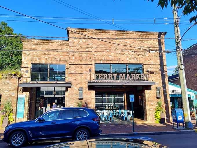 Ferry Market's brick facade suggests this building has stories to tell, probably involving commerce and possibly some gossip too.
