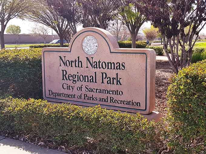 Simple signage marking the entrance to what locals already know is Sacramento's not-so-secret treasure.