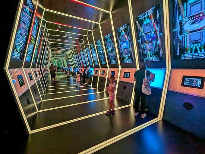 A tunnel that looks like it leads straight into a science fiction movie.