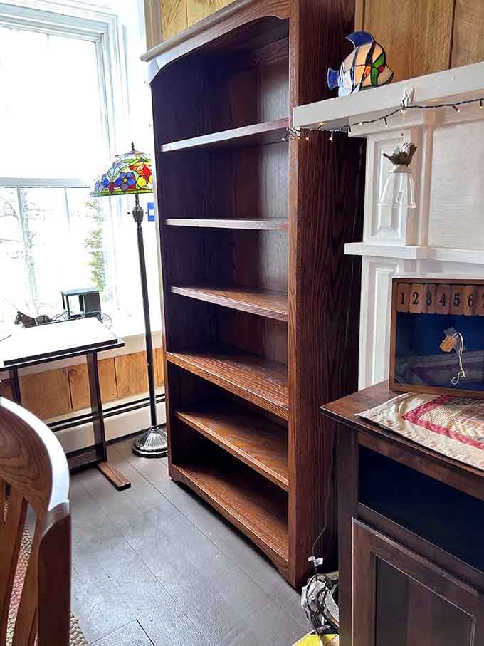 Tall bookcases stand ready to hold your collection, built sturdy enough for actual books, not just d&eacute;cor.