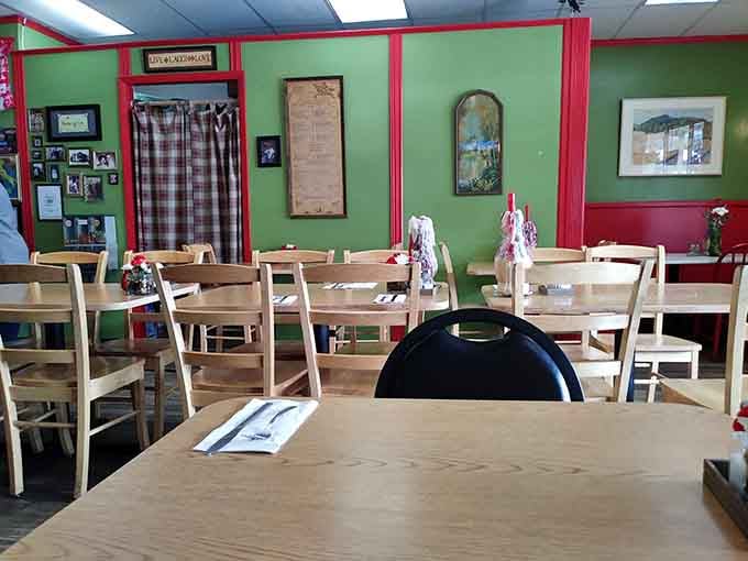 Simple seating that prioritizes comfort over Instagram aesthetics—a refreshing approach in our overly-designed restaurant world today.