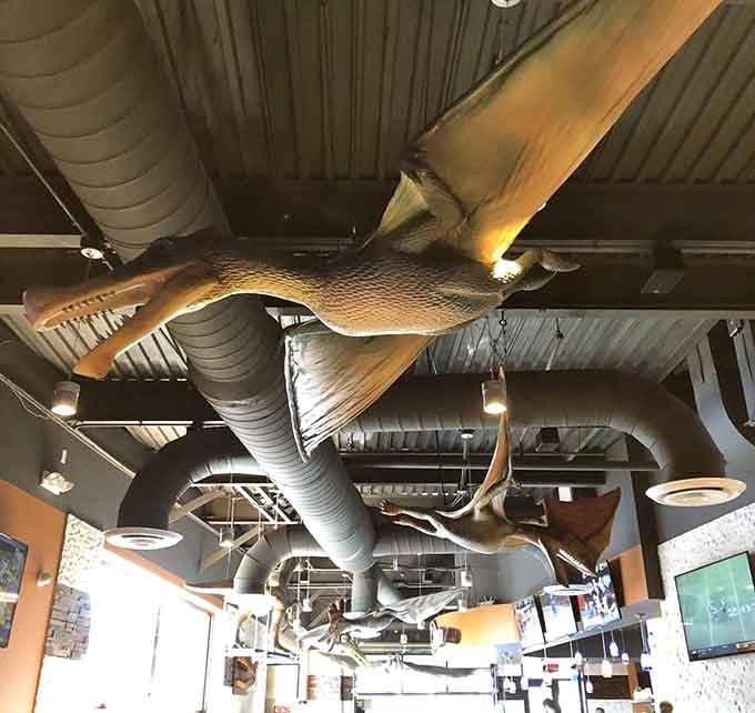 That pteranodon's wingspan is impressive, but not as impressive as the menu variety below it.