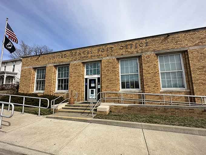 Even the post office looks charming here, which tells you everything about how Paoli does civic architecture.
