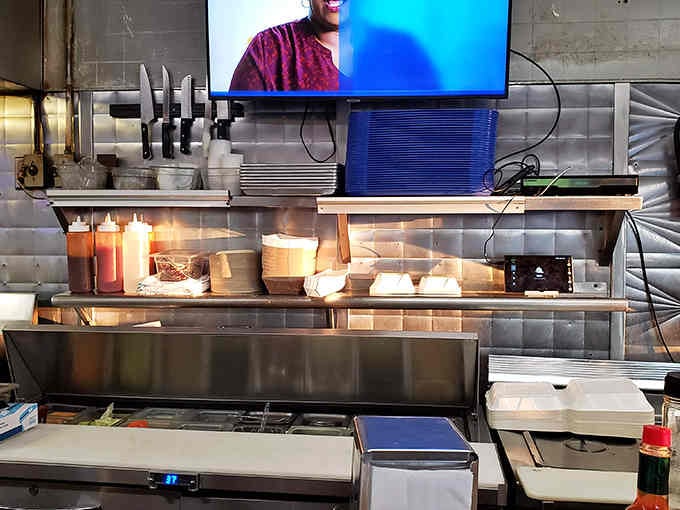 The kitchen gleams with well-used equipment that's been cranking out consistent quality for countless hungry customers.