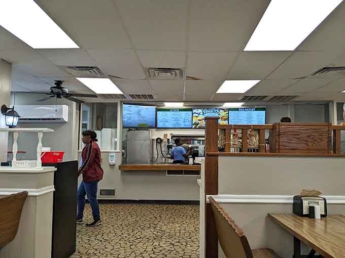 The lunch rush in full swing, because locals know where the good stuff is hiding.