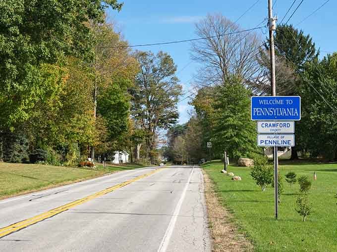 Small road welcomes pack just as much warmth as the big highway signs do for travelers.