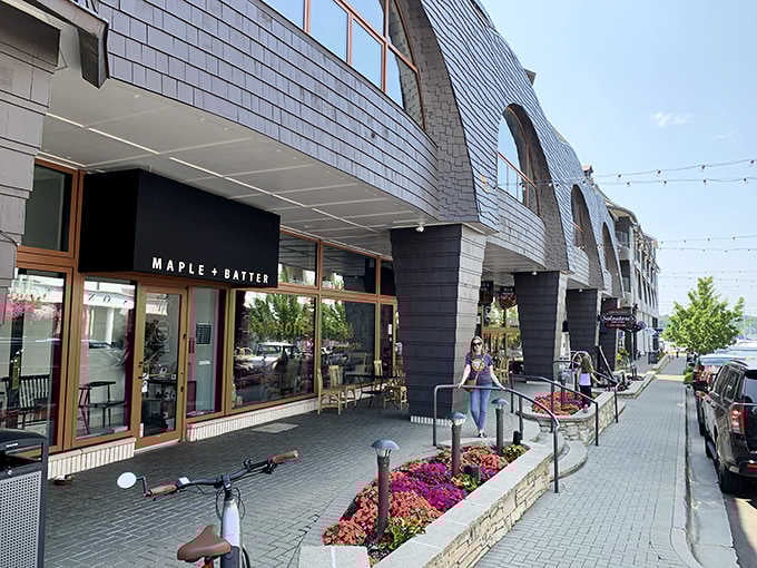 Modern eateries blend seamlessly with historic surroundings, proving progress and preservation can actually get along just fine.