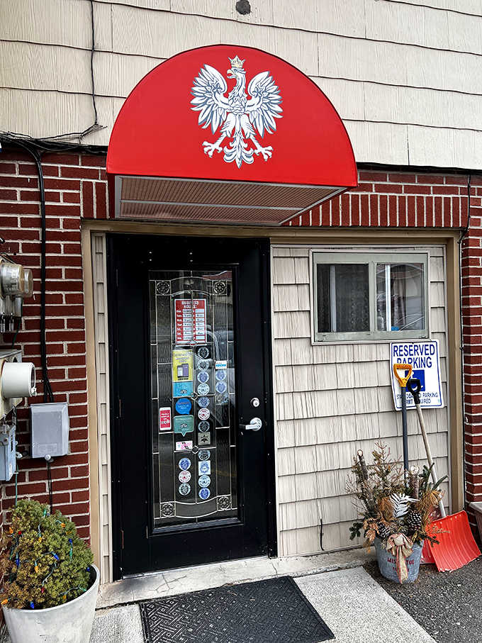 The Polish eagle above the entrance stands guard, welcoming you into a little piece of the old country.