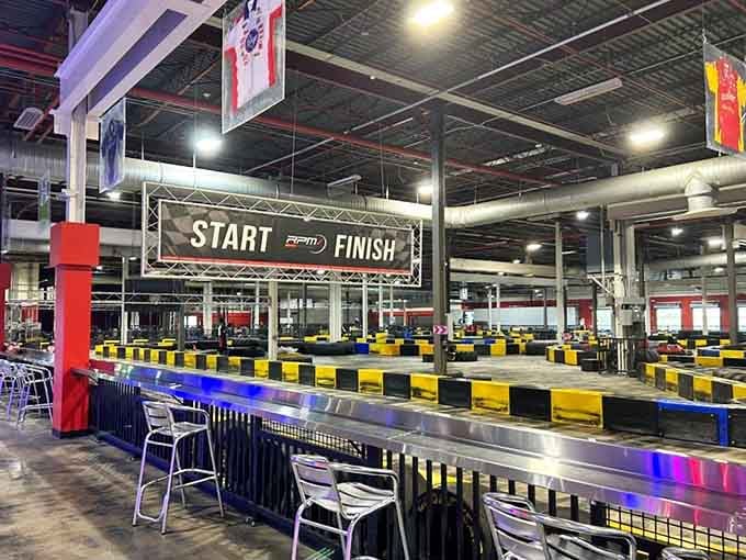 Spectator seating with prime views means your non-racing friends can watch you become a temporary racing legend.