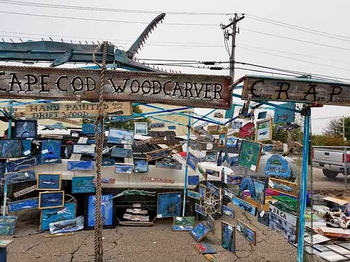 Hand-painted Cape Cod scenes capturing New England charm one brushstroke at a time, no gallery prices required.