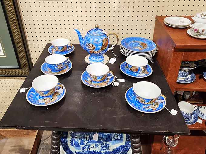 This blue dragon tea set is fancy enough to make the Queen jealous, yet affordable enough for us regular folks.