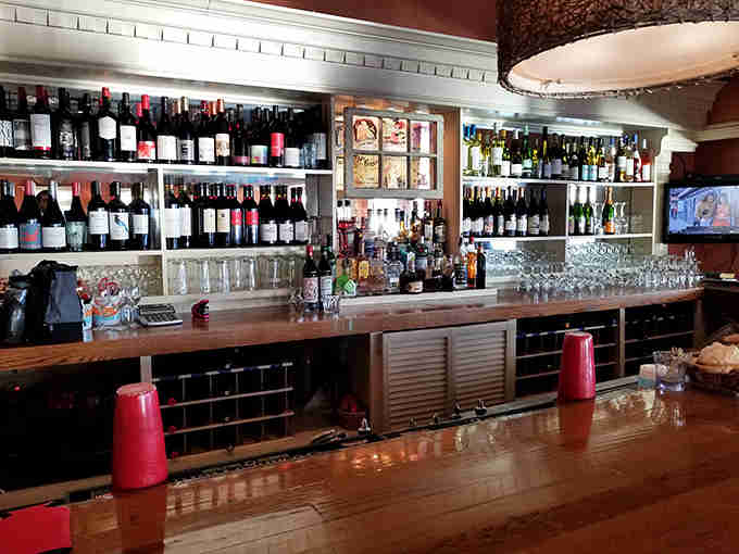 A well-stocked bar with wines, spirits, and everything needed to make your tropical drink dreams come gloriously true.