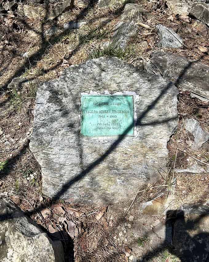 Memorial plaques remind us that these trails connect generations of adventurers who loved these mountains.