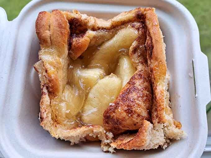 When your apple cinnamon bun is oozing this much filling, you know someone in the kitchen really cares.