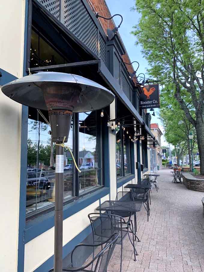 Sidewalk seating for when Connecticut weather decides to cooperate with your dining plans.