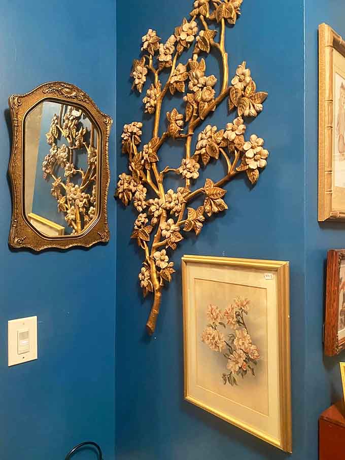 Golden floral wall art that transforms any room from boring to "my grandmother had impeccable taste" instantly.
