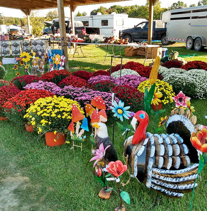 Mums in every color create a fall display that makes your local garden center look like it's not even trying.