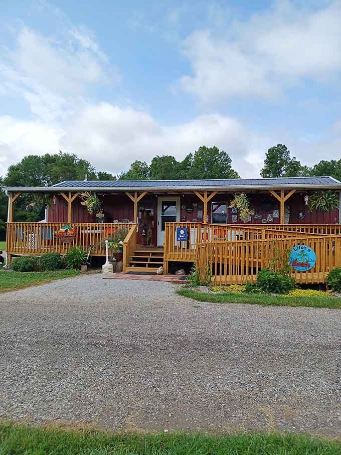 The welcoming camp office with its rustic charm stocks everything you forgot, because someone always forgets something.