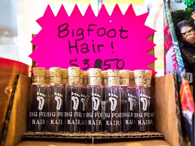 Vials of alleged Bigfoot hair for sale, because who doesn't need a conversation starter for their mantelpiece?