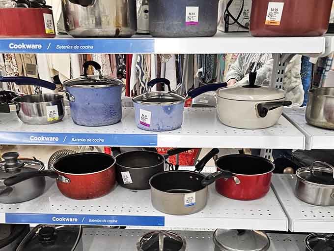 Pots and pans in every color prove that cooking equipment doesn't have to match to make delicious meals happen.