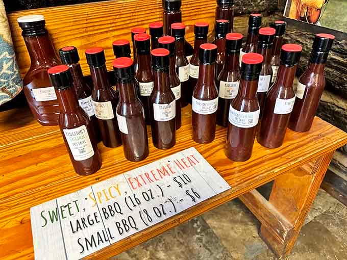Homemade barbecue sauces lined up like soldiers ready to transform your meal into something extraordinary.