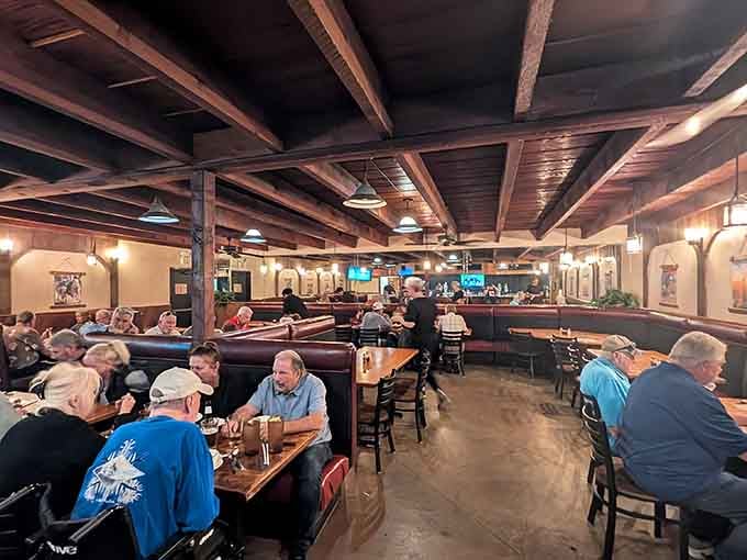 Spacious dining room filled with happy diners who clearly know where to find Tucson's best mesquite-grilled steaks.