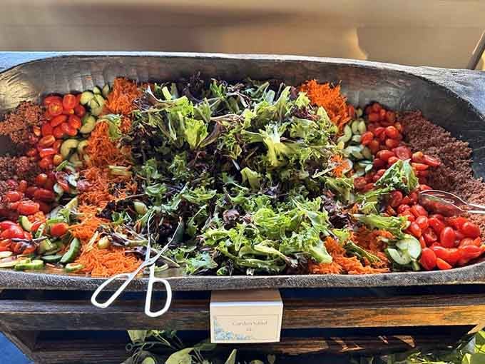 This garden salad spread looks like someone raided a farmer's market and decided to share the bounty.