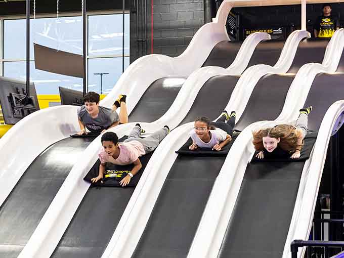 Multiple lanes mean everyone gets their turn to experience the rush of gravity-powered entertainment at its finest.