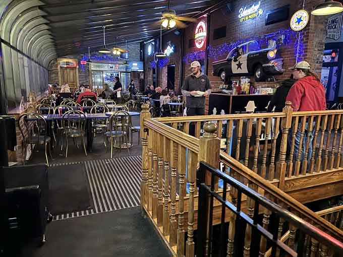 The atrium opens up like a secret passage, leading you deeper into this historic building's musical heart and soul.