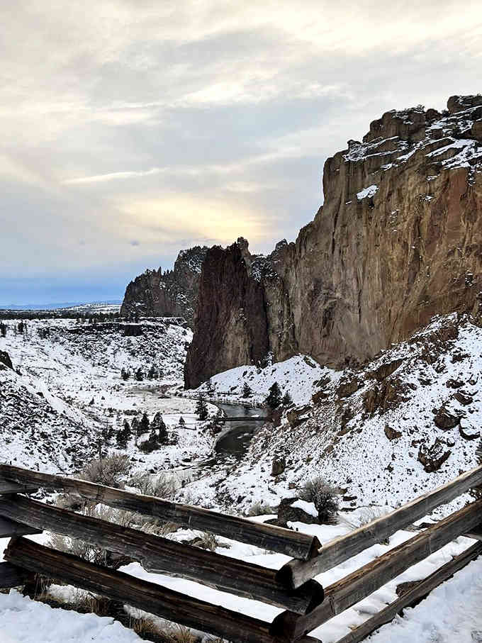 Winter transforms Smith Rock into a snow-dusted masterpiece, proving this park delivers jaw-dropping beauty in every single season.