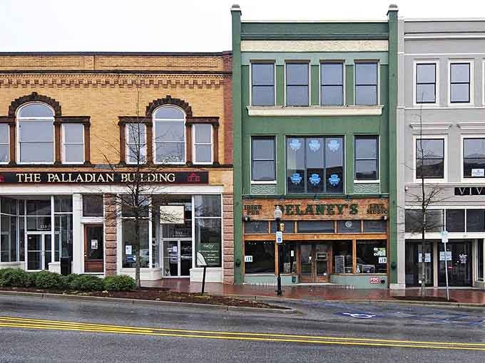 Historic storefronts line Spartanburg's streets, where brick and character combine to create authentic small-city Southern atmosphere.
