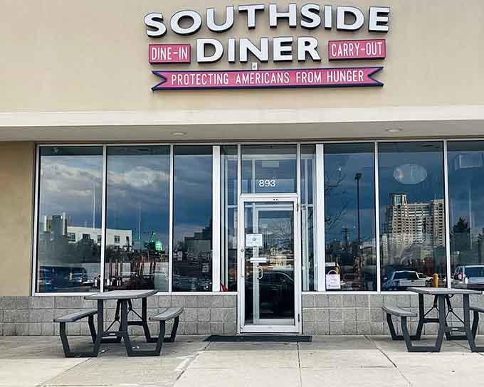 Even the outside seating says "come sit, stay awhile, we've got time for you and breakfast."