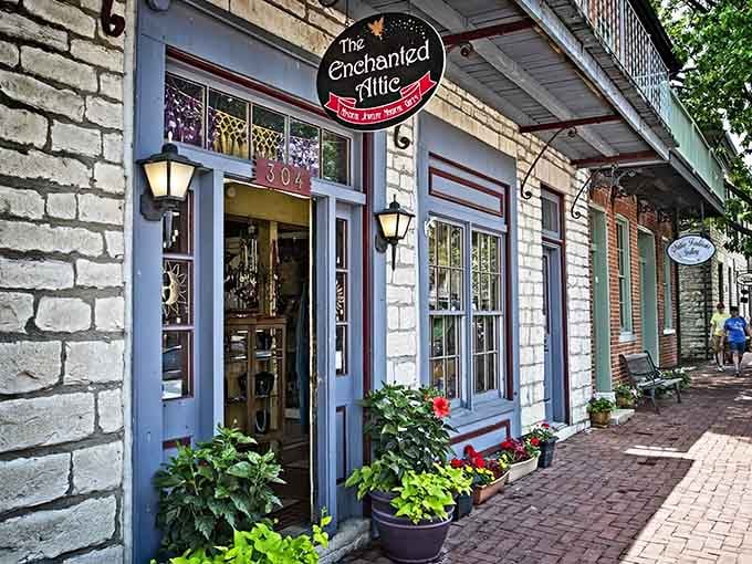 The Enchanted Attic beckons shoppers with flower boxes and vintage charm that's impossible to resist walking past.