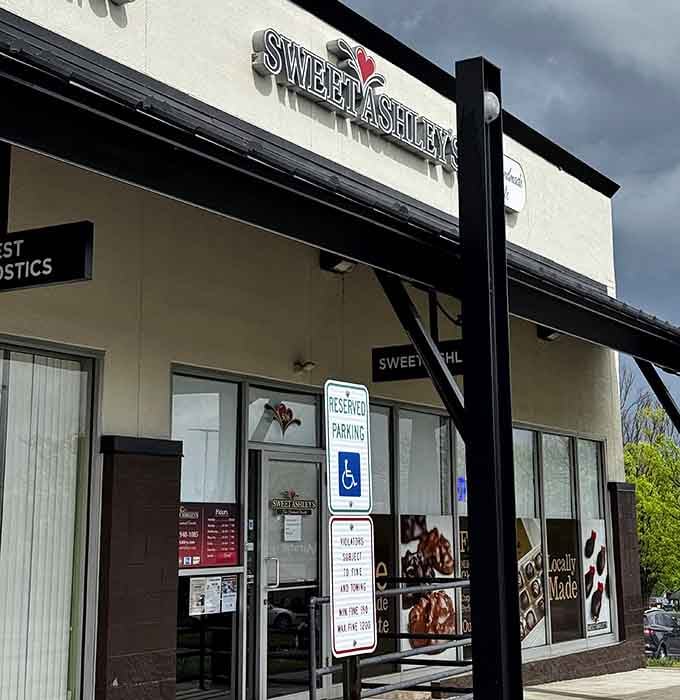 Accessible parking and a welcoming entrance mean nothing stands between you and the chocolate calling your name inside.