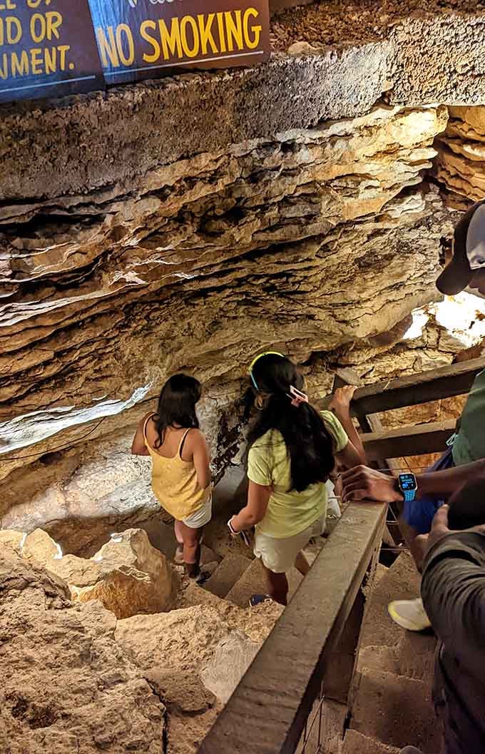 Tour groups discovering that the best entertainment doesn't require electricity, just millions of years of preparation.