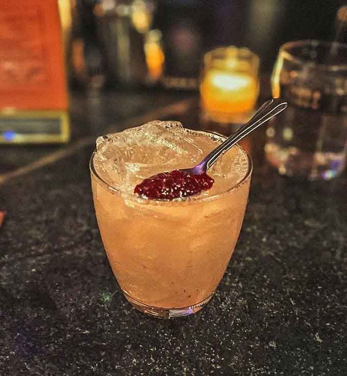 A cocktail with jam in it sounds whimsical until you taste how brilliantly sweet and tart flavors can dance together.