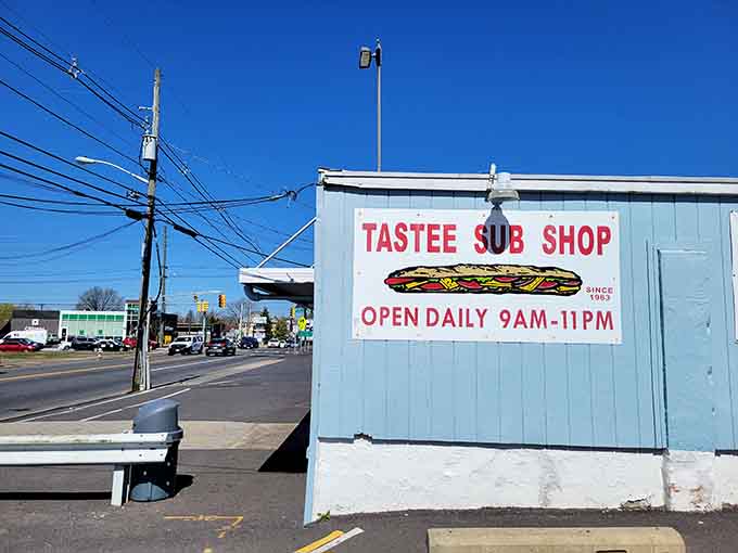 Right on Route 27, this little blue building punches way above its weight in the flavor department.