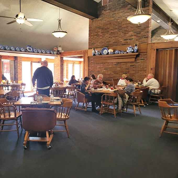 Real people enjoying real meals in a real restaurant where the focus is food, not Instagram filters.