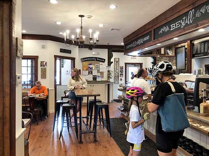 Real people enjoying real moments, which is exactly what happens when the coffee's hot and the pastries are fresh.