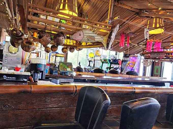 The bar area where drinks get poured and good decisions about ordering extra hush puppies get made.