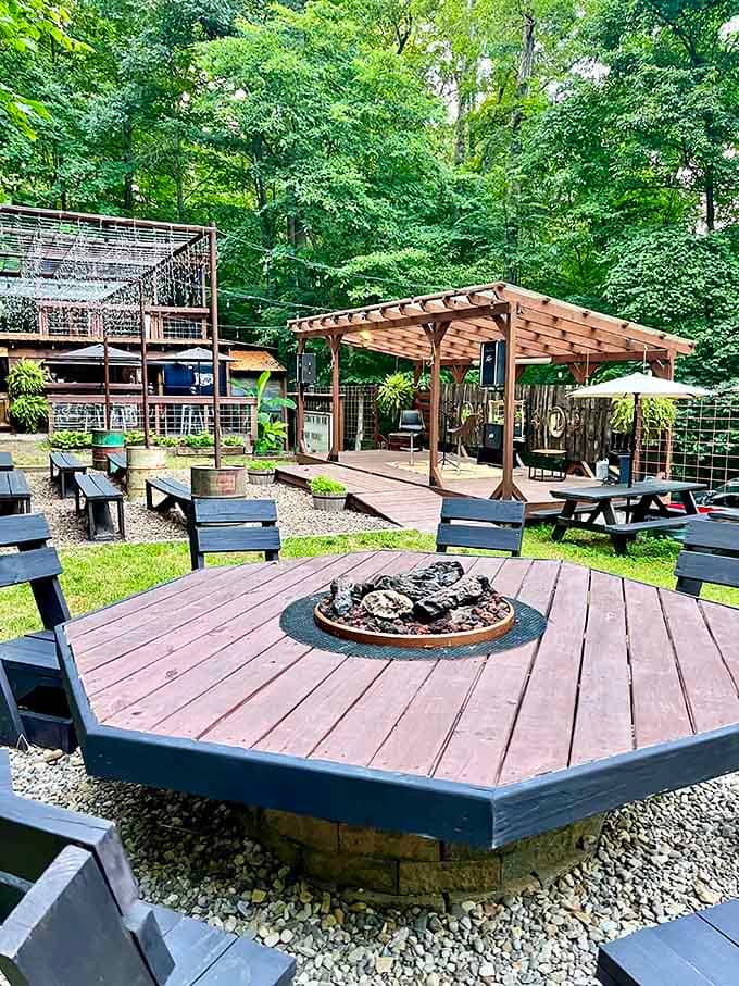 Gather around the fire pit where stories flow as freely as the relaxation after your spa day.