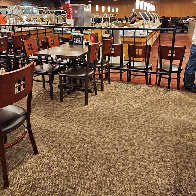 Comfortable seating throughout means you can settle in for the long haul your appetite is planning.