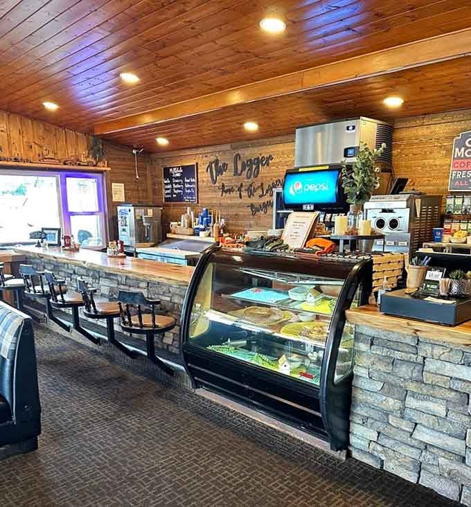The counter area invites solo diners and couples alike to settle in for conversation and comfort food.