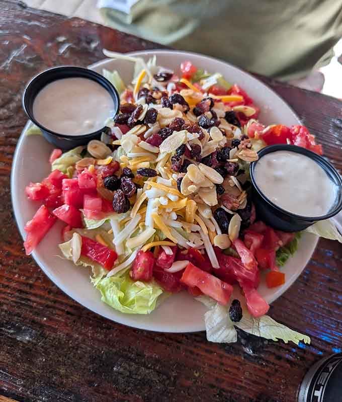 A salad so colorful and loaded with toppings it almost makes you forget you're eating something healthy.