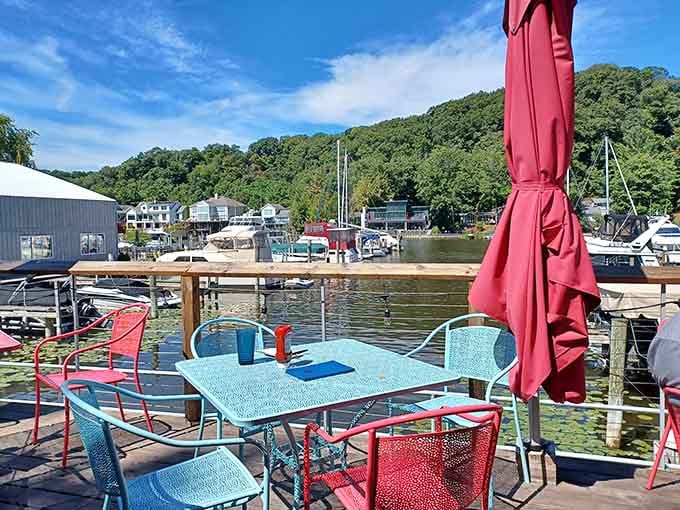 Waterfront dining where you can watch boats drift by while your taste buds take their own delicious journey south.