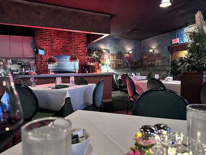 Pink tablecloths and candlelight transform a strip mall space into somewhere you'd actually want to propose.